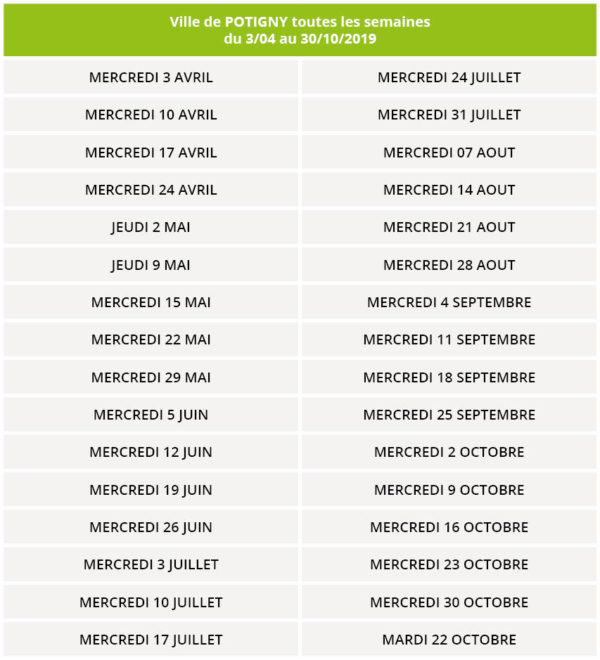 Calendrier des déchets verts 2019 - Pays de Falaise